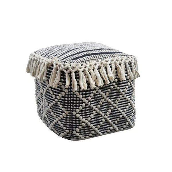 Pouf - White/Black – Aliss Puerto Rico