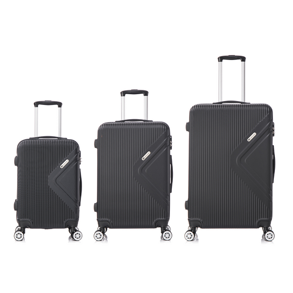 Luggage Set 3 pcs. W / Wheel - Black – Aliss Puerto Rico