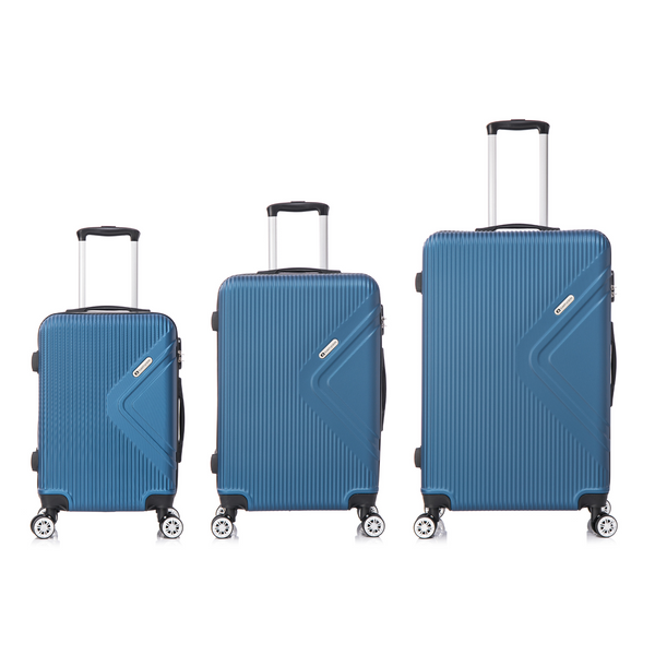 Luggage Set 3 pcs. W / Wheel - Blue – Aliss Puerto Rico